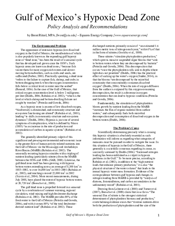 (PDF) Gulf of Mexico's Hypoxic Dead Zone