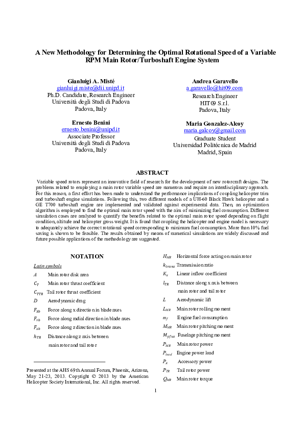 Pdf A New Methodology For Determining The Optimal Rotational Speed Of