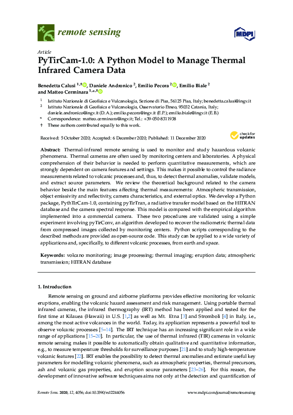 (PDF) PyTirCam-1.0: A Python Model to Manage Thermal Infrared Camera Data