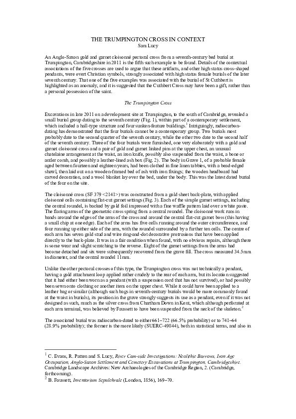 (PDF) The Trumpington Cross in context