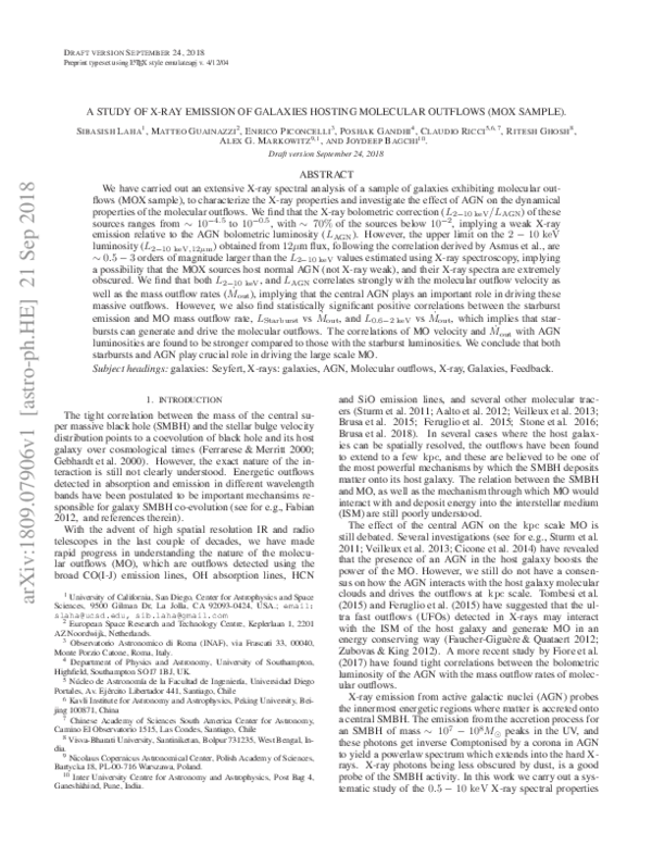 (PDF) A Study of X-Ray Emission of Galaxies Hosting Molecular Outflows ...
