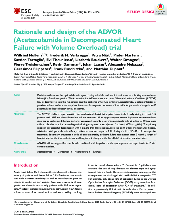 (PDF) Rationale and design of the ADVOR (Acetazolamide in Decompensated ...