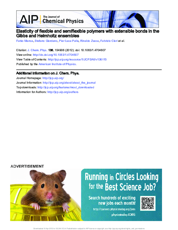 (PDF) Elasticity of flexible and semiflexible polymers with extensible ...