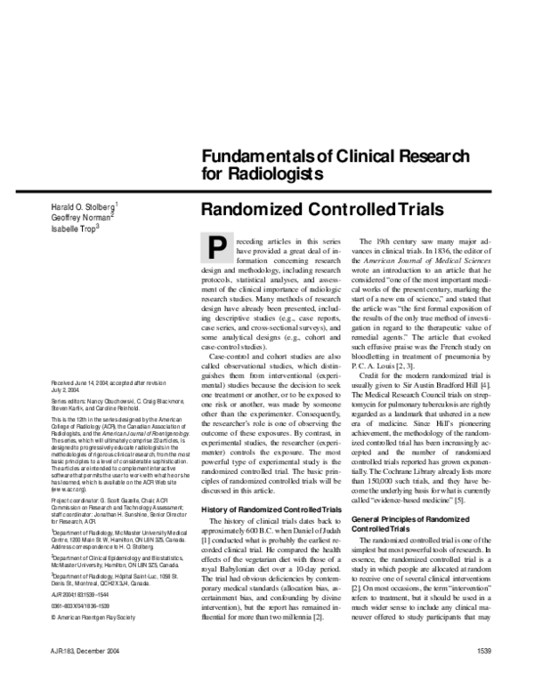 (PDF) Randomized controlled trials