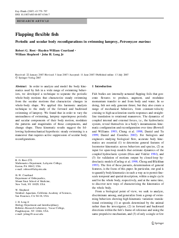 (PDF) Flapping flexible fish