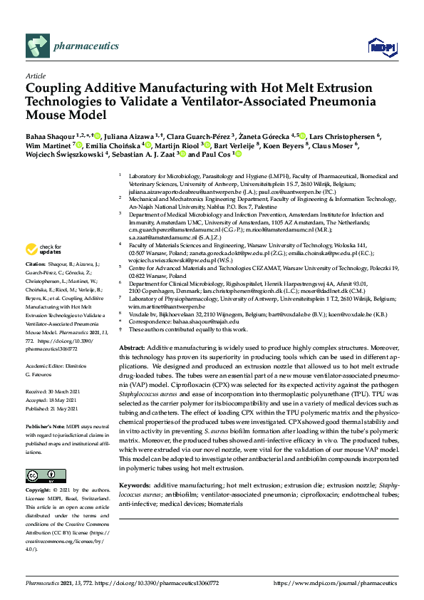 (PDF) Coupling Additive Manufacturing with Hot Melt Extrusion ...