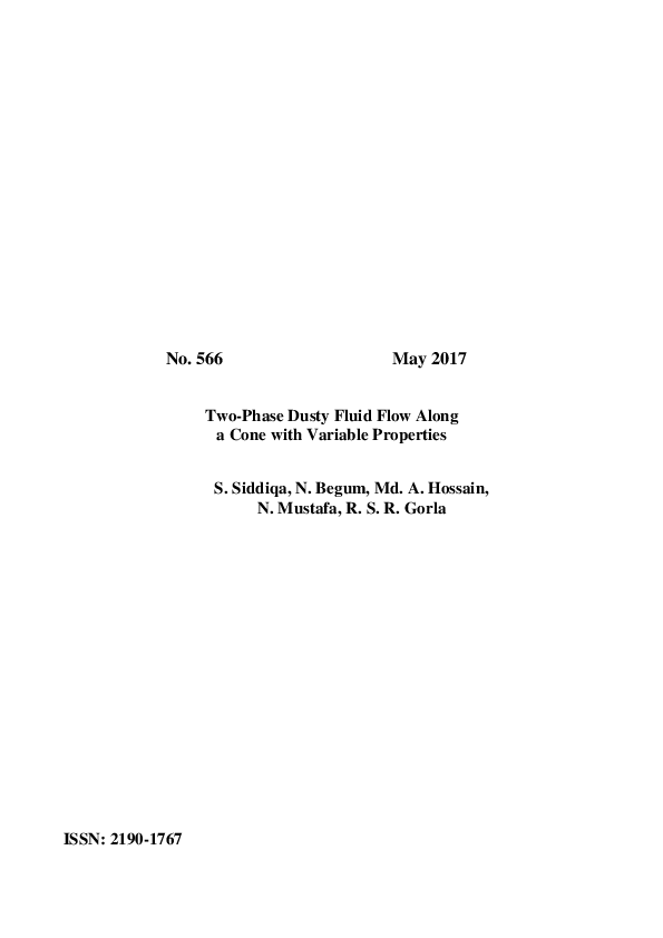 (PDF) Two-phase dusty fluid flow along a cone with variable properties