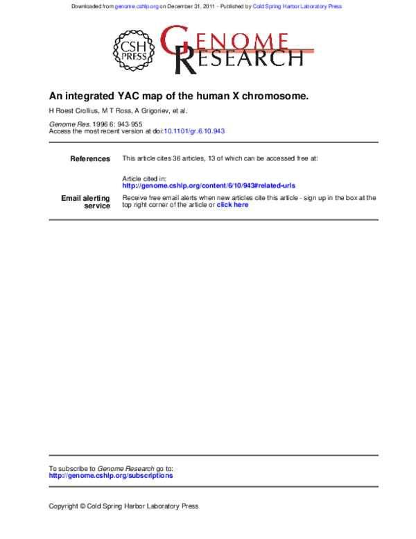 (PDF) An integrated YAC map of the human X chromosome