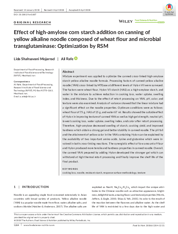 (PDF) Effect of high-amylose corn starch addition on canning of yellow ...