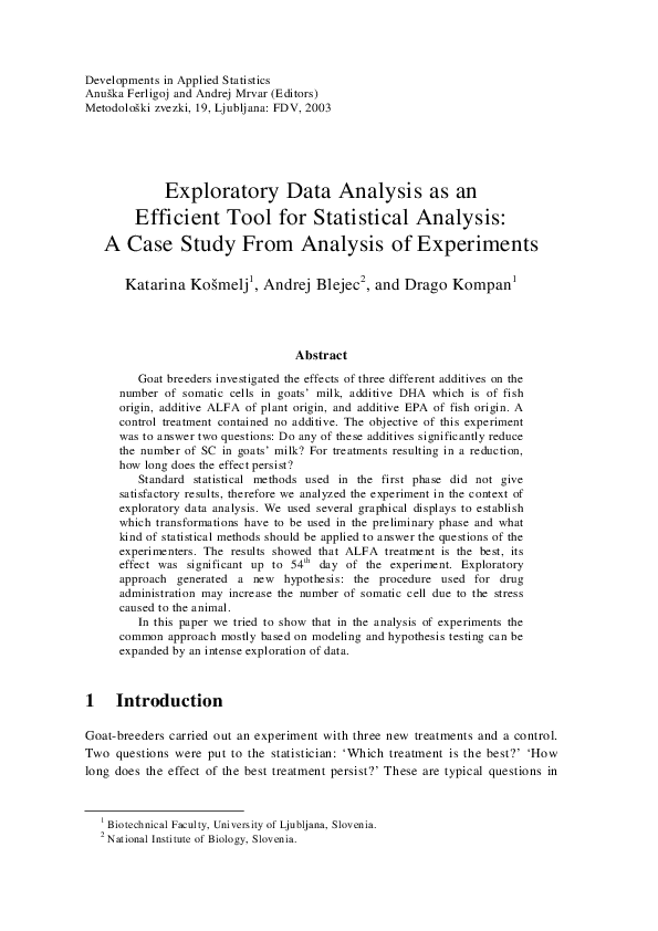 (PDF) Exploratory Data Analysis as an Efficient Tool for Statistical Analysis: A Case Study From ...