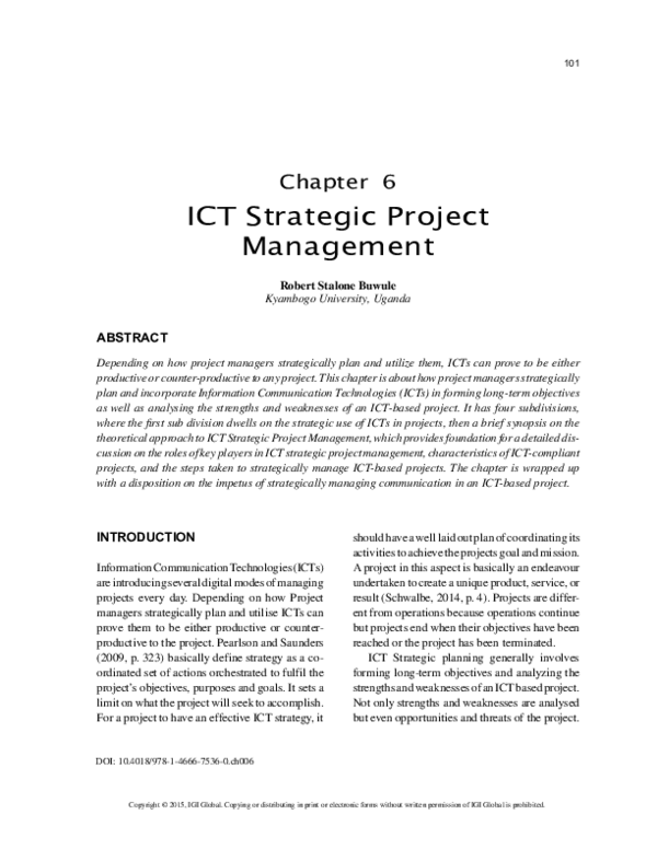 (PDF) ICT Strategic Project Management
