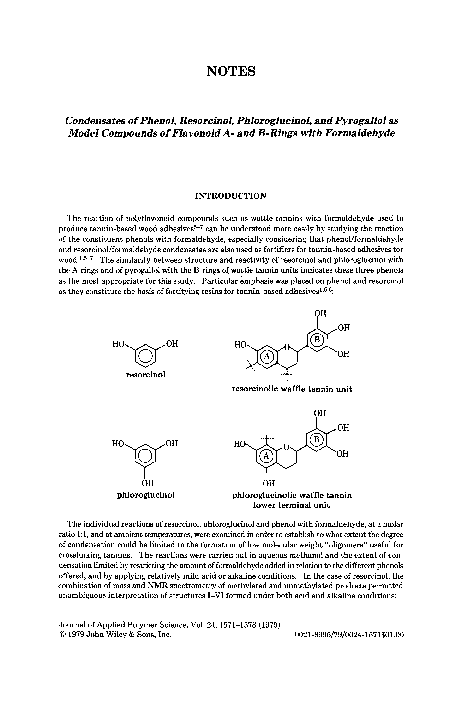 (PDF) Condensates of phenol, resorcinol, phloroglucinol, and pyrogallol ...