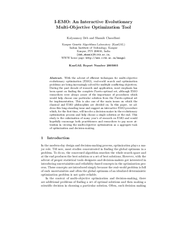 (PDF) Interactive evolutionary multiobjective optimization driven by robust ordinal regression