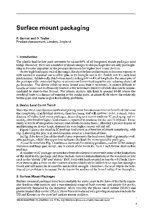 (PDF) Surface mount packaging