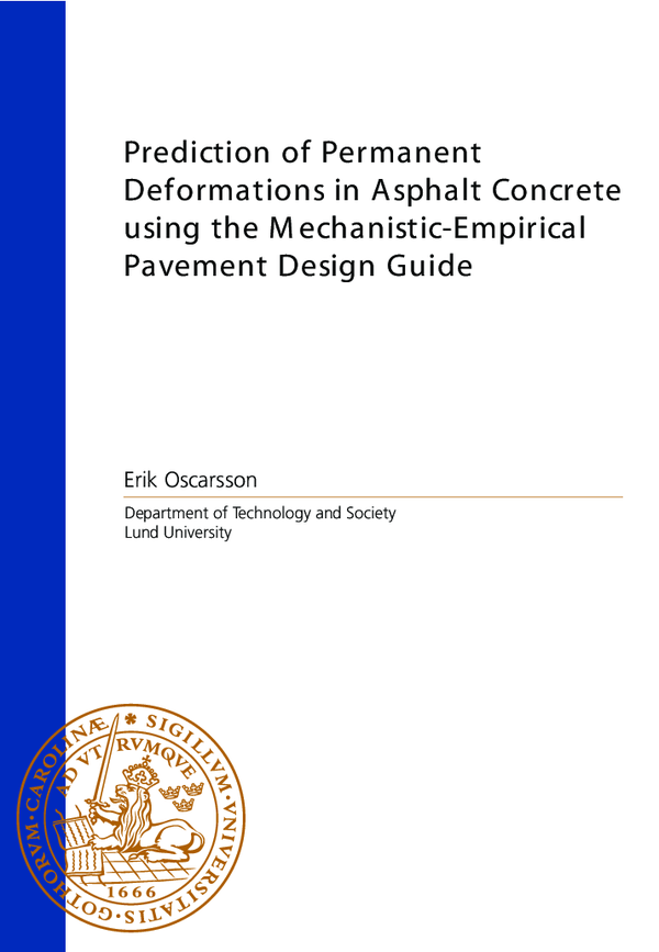 (PDF) Prediction of permanent deformations in asphalt concrete using ...