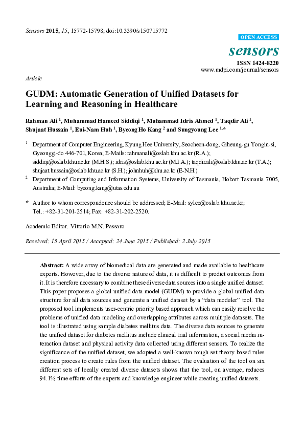 (PDF) GUDM: Automatic Generation of Unified Datasets for Learning and ...