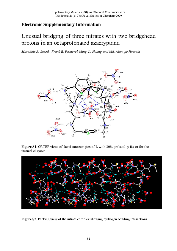(PDF) Unusual bridging of three nitrates with two bridgehead protons in ...