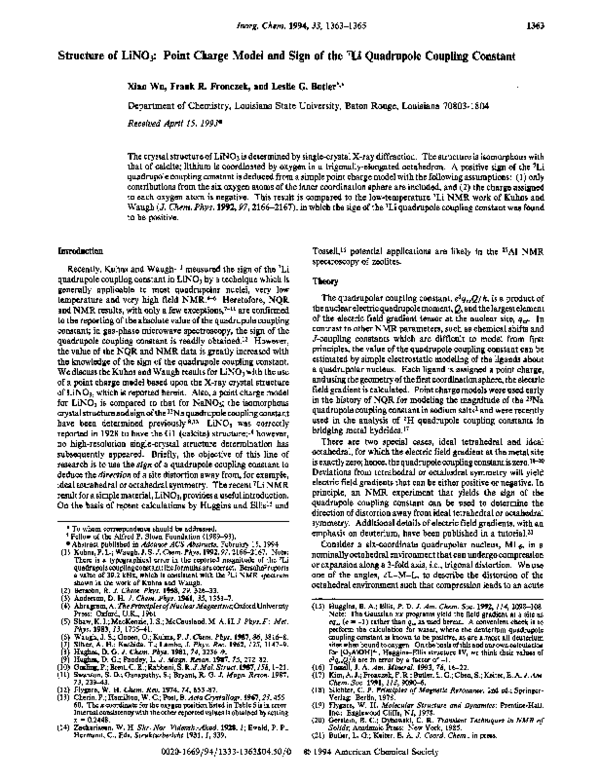 (PDF) Structure of LiNO3: Point Charge Model and Sign of the 7Li ...