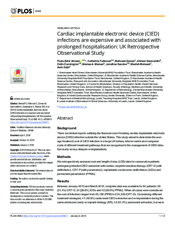 (PDF) Cardiac implantable electronic device (CIED) infections are ...