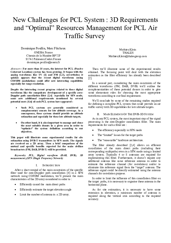 (PDF) New challenges for PCL system : 3D requirements and “Optimal ...