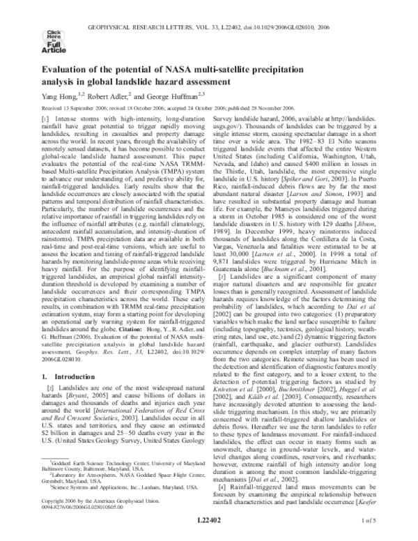 (PDF) Evaluation of the potential of NASA multi-satellite precipitation ...