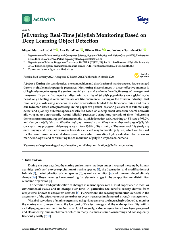(PDF) Jellytoring: Real-Time Jellyfish Monitoring Based on Deep Learning Object Detection