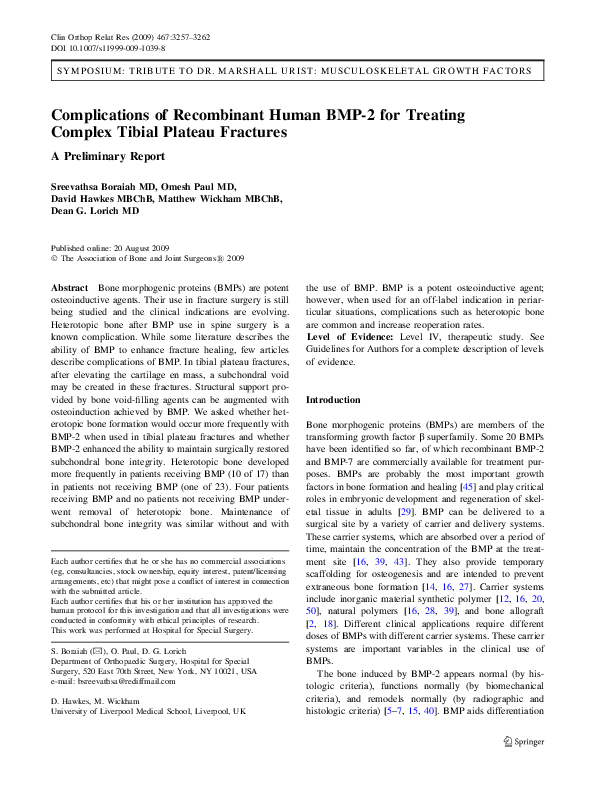 (PDF) Complications of recombinant human BMP-2 for treating complex ...