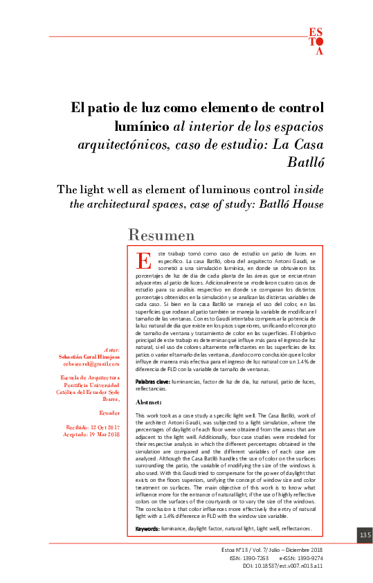 (PDF) The light well as element of luminous control inside the ...