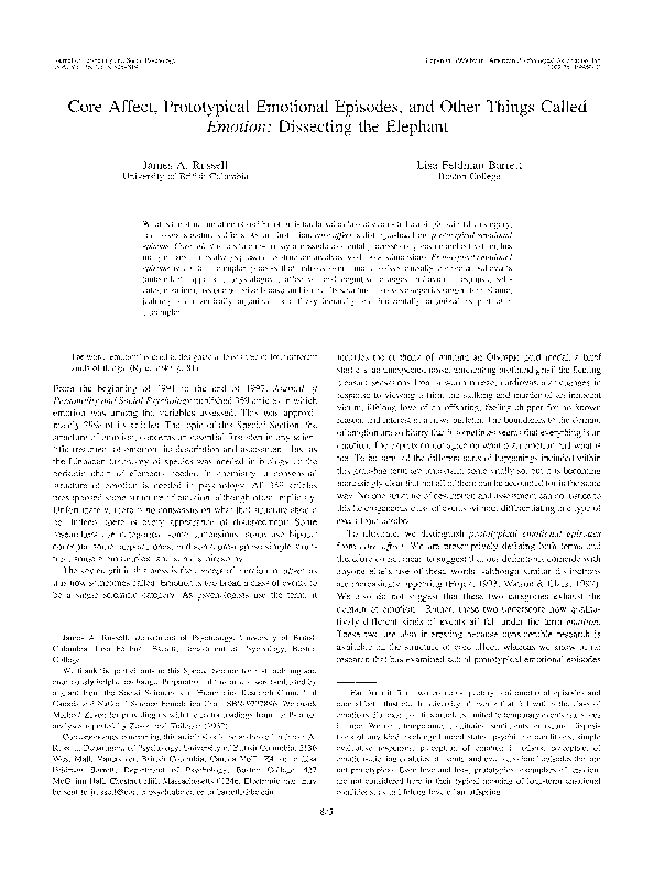 (PDF) Core Affect, Prototypical Emotional Episodes, and Other Things ...