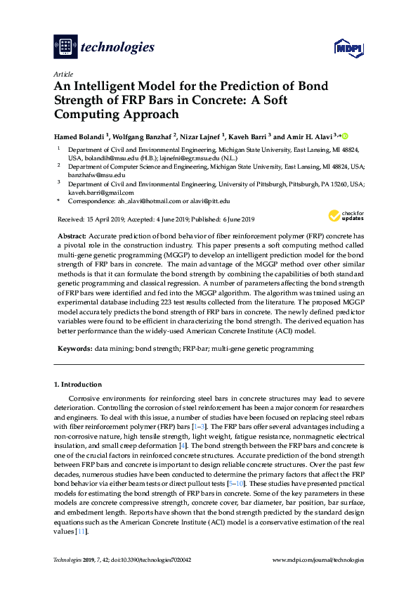(PDF) An Intelligent Model for the Prediction of Bond Strength of FRP ...