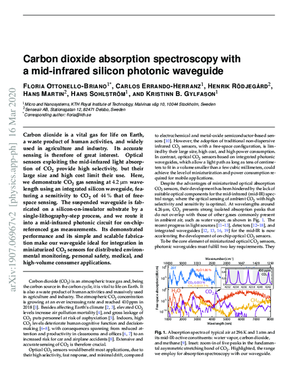 (PDF) Carbon dioxide absorption spectroscopy with a mid-infrared ...