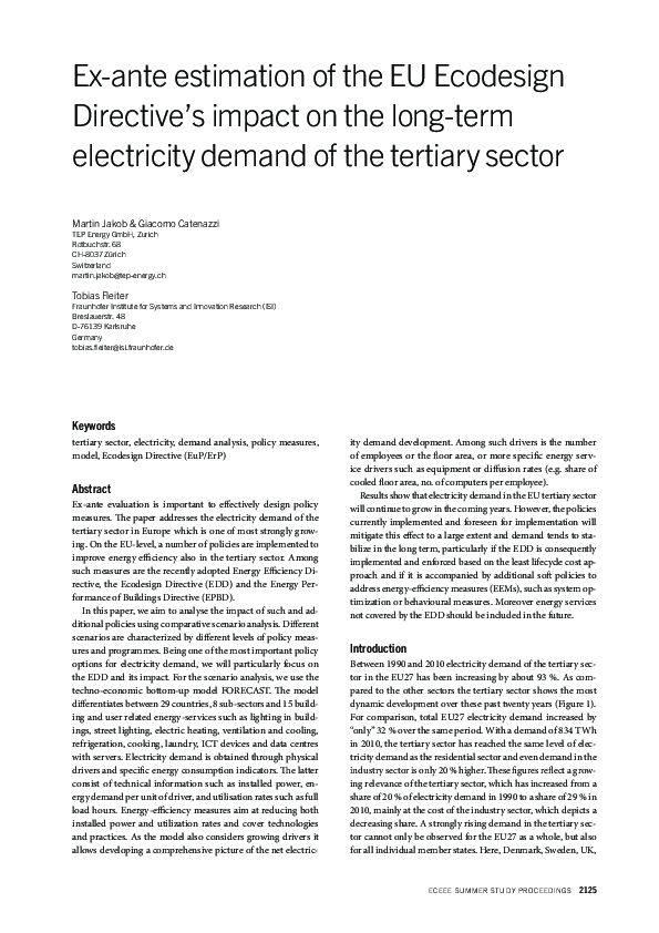 (PDF) Ex-ante estimation of the EU Ecodesign Directive’s impact on the long-term electricity ...