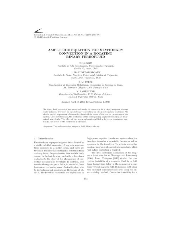 (PDF) Stationary Convection in Rotating Ferrofluids