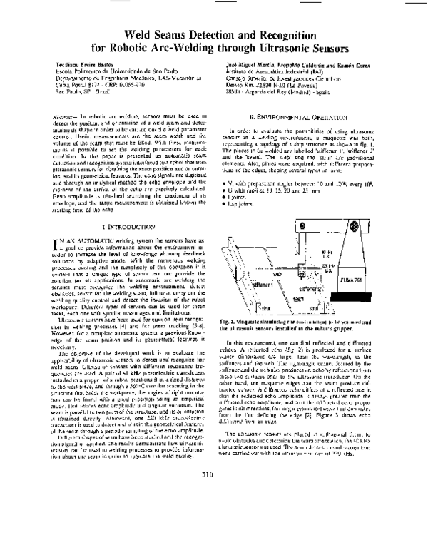 Pdf Weld Seams Detection And Recognition For Robotic Arc Welding Through Ultrasonic Sensors