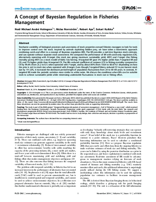 (PDF) A Concept of Bayesian Regulation in Fisheries Management