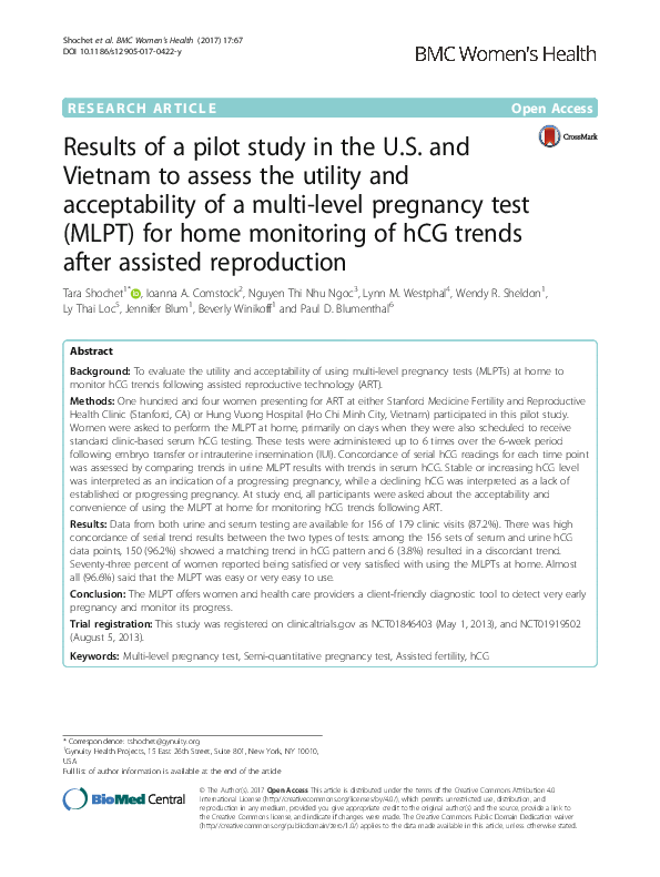(PDF) Results of a pilot study in the U.S. and Vietnam to assess the ...