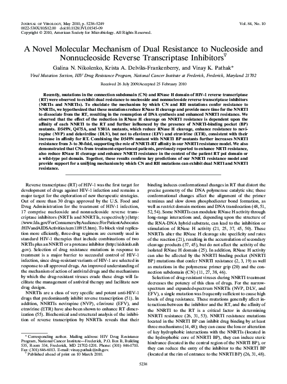 (PDF) A Novel Molecular Mechanism of Dual Resistance to Nucleoside and ...