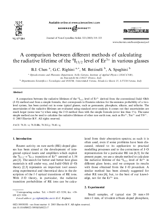 (PDF) A comparison between different methods of calculating the ...