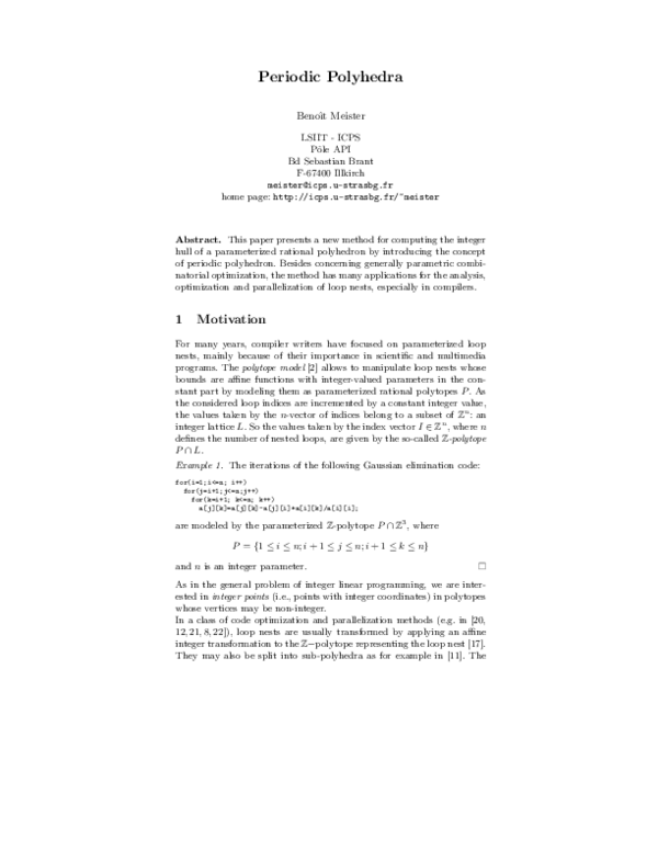 (PDF) Periodic Polyhedra | Benoit Meister - Academia.edu