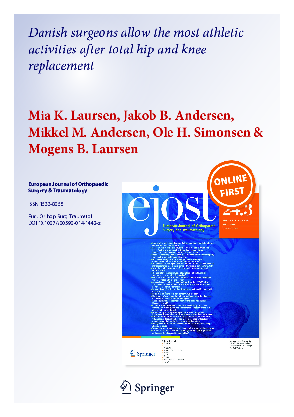 (PDF) Danish surgeons allow the most athletic activities after total ...