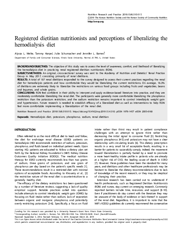 (PDF) Registered dietitian nutritionists and perceptions of ...