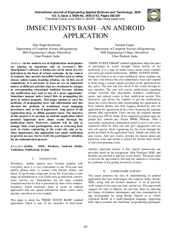 (PDF) Imsec Events Bash –An Android Application