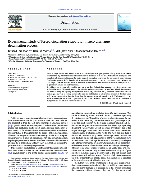 (PDF) Experimental study of forced circulation evaporator in zero ...