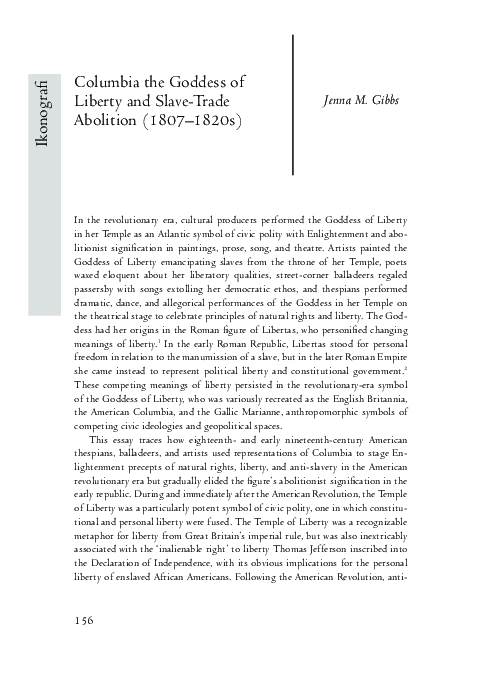 (PDF) Columbia the Goddess of Liberty and Slave-Trade Abolition (1807 ...