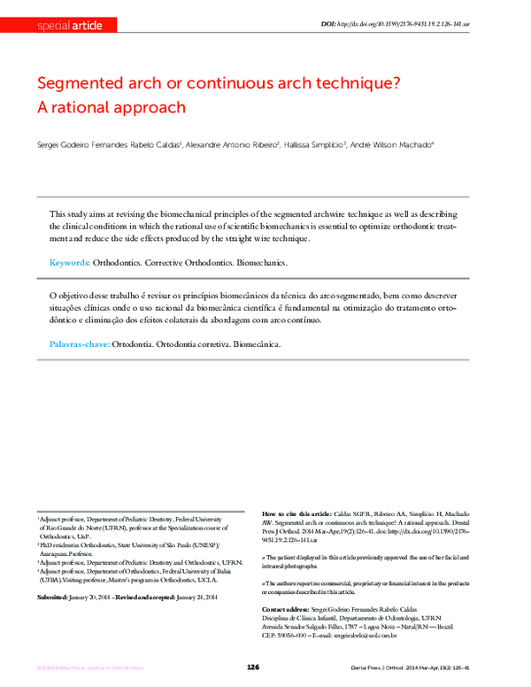 (PDF) Segmented arch or continuous arch technique? A rational approach