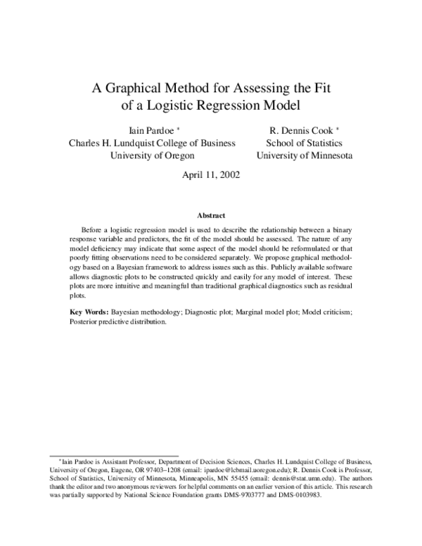 (PDF) A Graphical Method for Assessing the Fit of a Logistic Regression ...