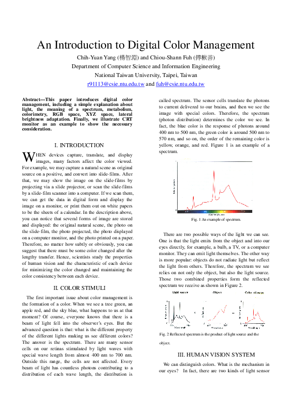 (PDF) An introduction to digital color management