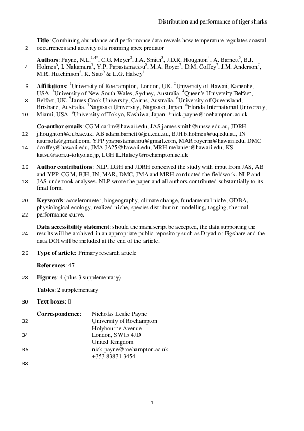 (PDF) Combining abundance and performance data reveals how temperature ...