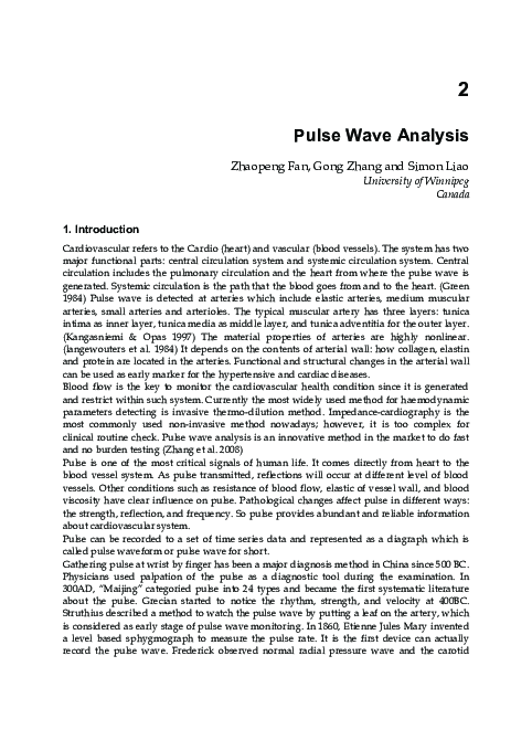 (PDF) Pulse Wave Analysis