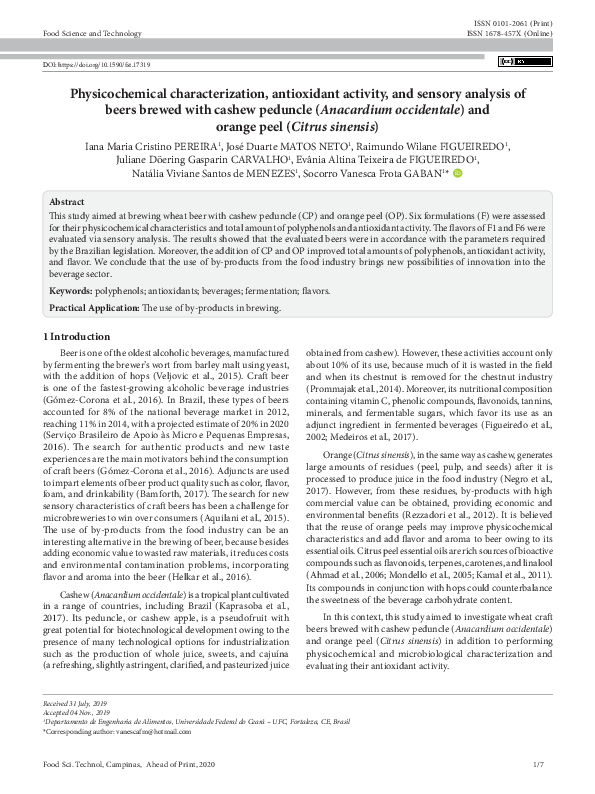 (PDF) Physicochemical characterization, antioxidant activity, and ...